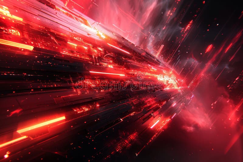 A Close Up of a Red and Black Patterned Surface with a Glowing Red ...