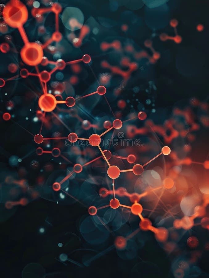 A Close Up of a Red and Blue Molecular Structure Stock Image - Image of ...