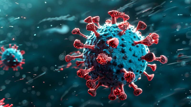 A Close Up of a Red and Blue Virus Stock Footage - Video of concept ...
