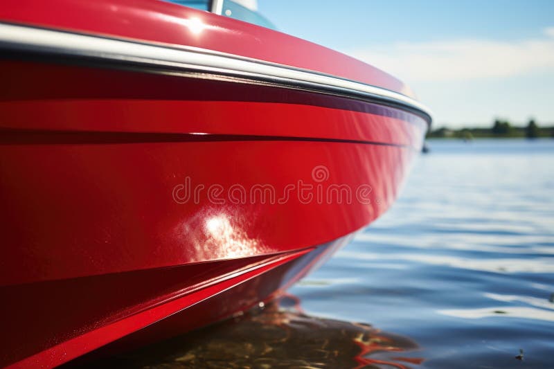 A Close Up of a Red Boat Registration Decal Stock Image - Image of ...