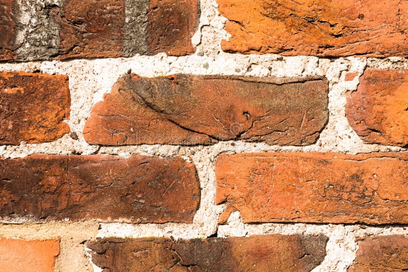 Close-up of a Red-brick Exterior Wall Stock Image - Image of grunge ...