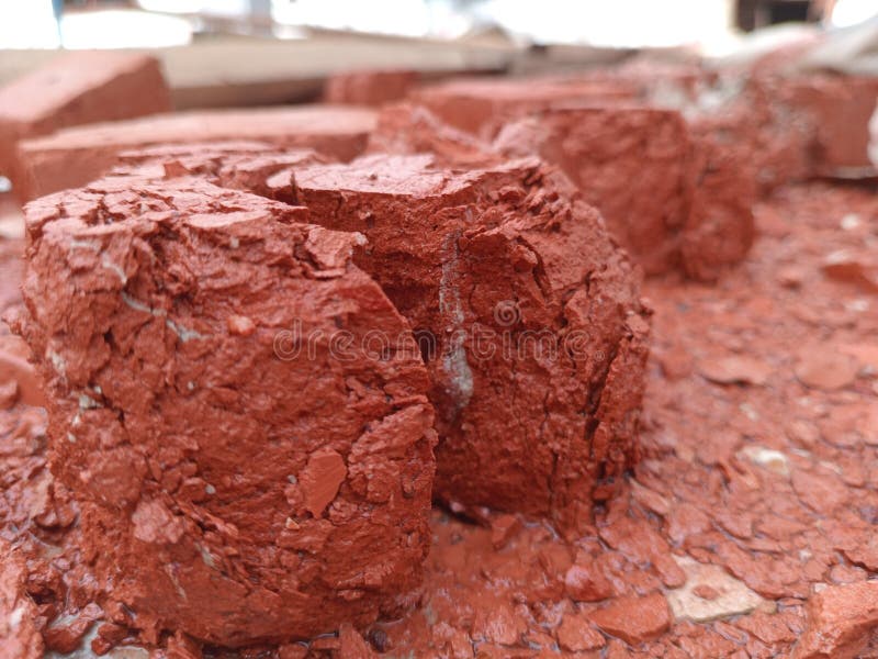 Close Up Red Brick Fragments Stock Image - Image of icing, fragments ...