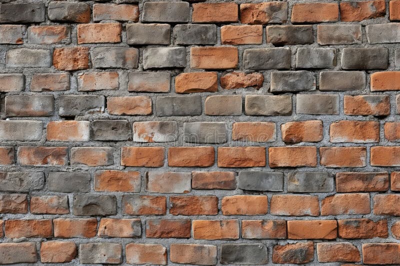 Close-up of Red Brick Wall with Diagonal Pattern. Bricks are Worn ...