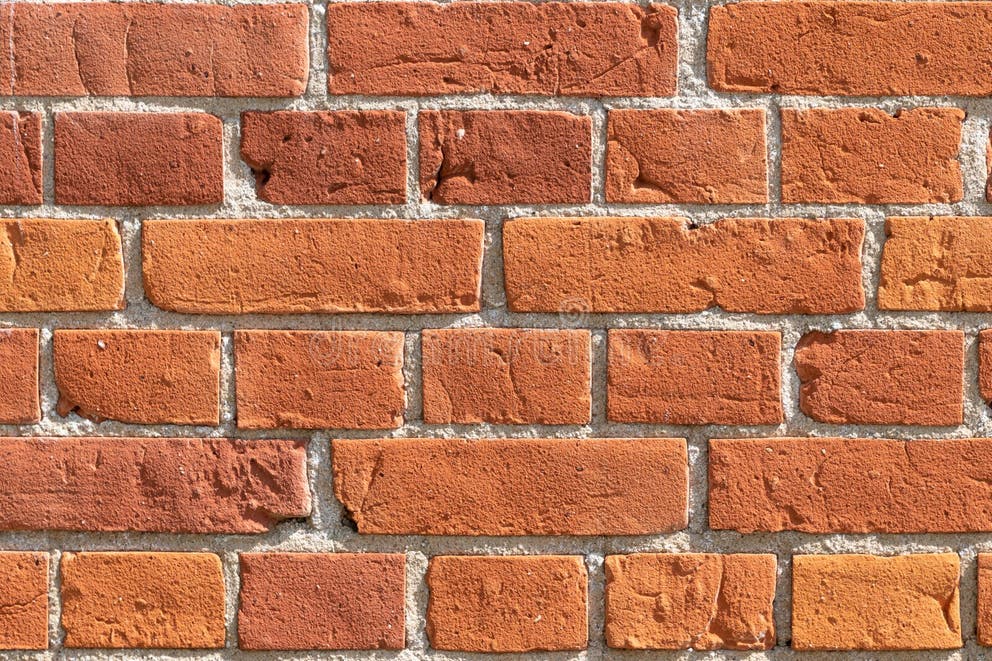 Close-up of a Red Brick Wall. Rough, Aged Bricks. Background and ...