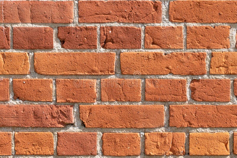 Close-up of a Red Brick Wall. Rough, Aged Bricks. Background and ...