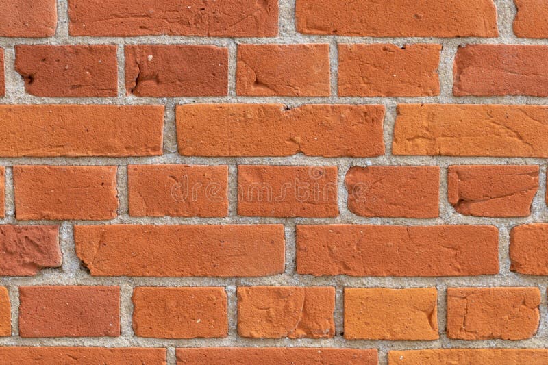 Close-up of a Red Brick Wall. Rough, Aged Bricks. Background and ...