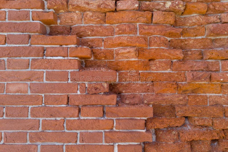 Transition between Smooth and Rough Brick Wall Layers Stock Photo ...