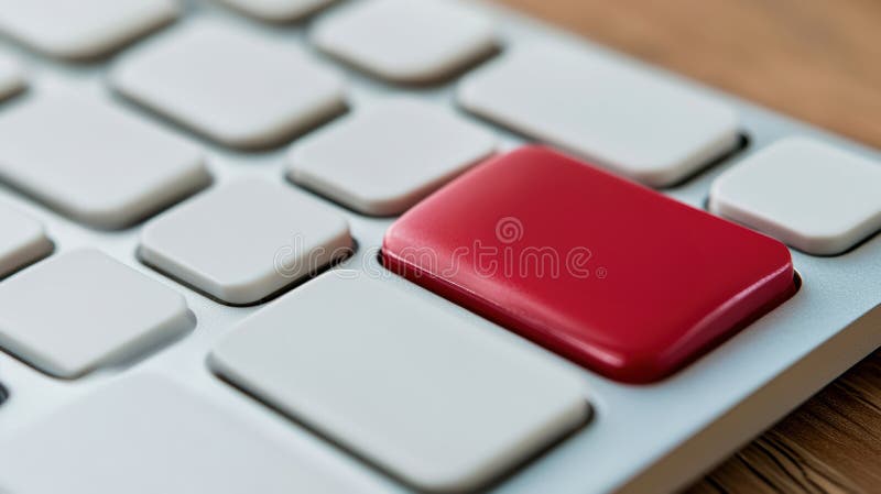 A Close Up of a Red Button on the Keyboard, AI Stock Photo - Image of ...