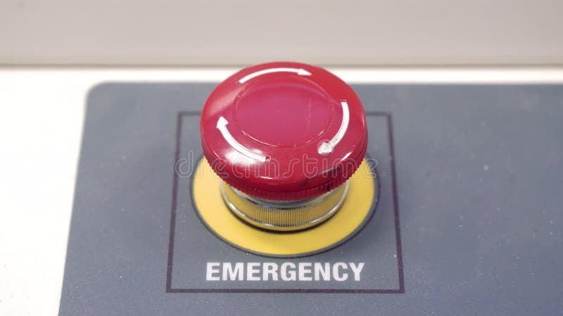 Close Up of the Red Button. a Finger Casually Presses an Industrial Red ...