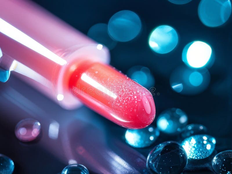 Close - Up of Red Capsule on the Table in a Laboratory Stock ...