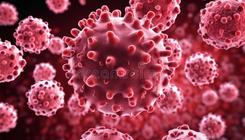 A Close Up of a Red Cell with Many Small Holes Stock Illustration ...
