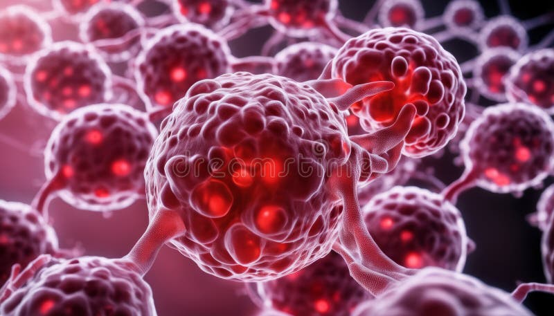 A Close Up of a Red Cell Under a Microscope Stock Illustration ...