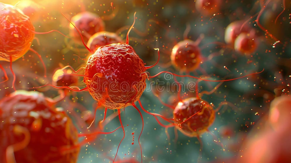 A Close Up of Red Cells in the Air Stock Illustration - Illustration of ...