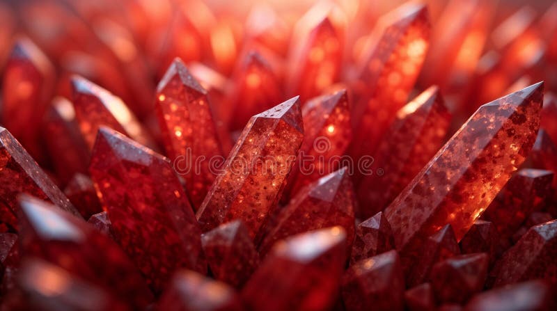 Close-up of Red Crystals with Sparkling Textures and Light Stock ...