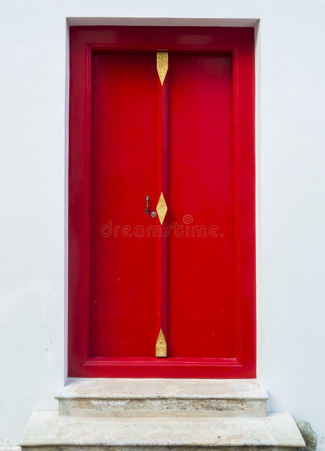 Close up red door. stock image. Image of oriental, frame - 30820713