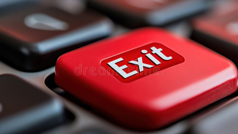 A Close Up of a Red Exit Button on the Keyboard, AI Stock Image - Image ... A Close Up of a Red Exit Button on the Keyboard, AI Stock Image - Image ...