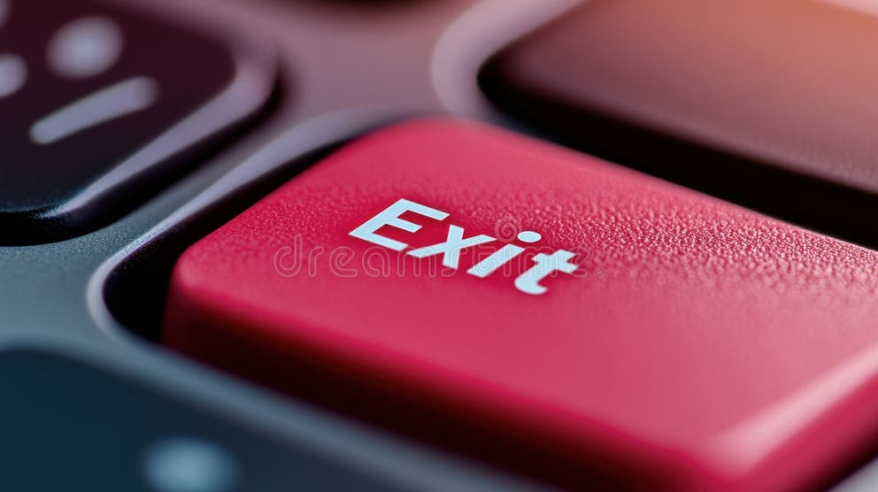 A Close Up of a Red Exit Button on the Keyboard, AI Stock Image - Image ...