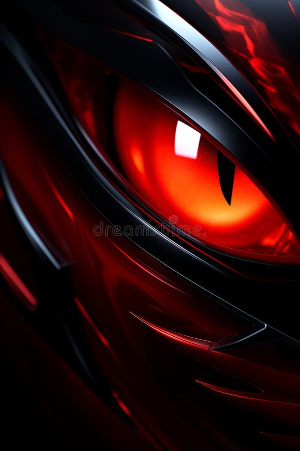 A Close Up of a Red Eye on a Black Background Stock Illustration ...