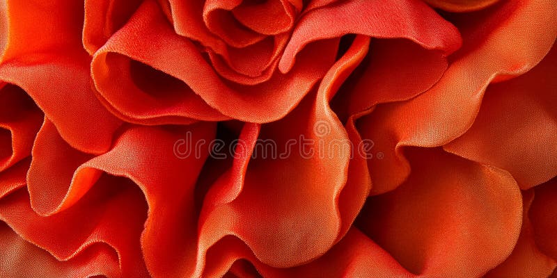 Close Up of Red Fabric Folds Creating a Textured Pattern with Soft ...