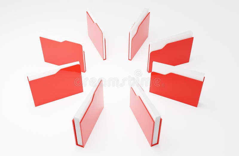 Close Up Red File Folder Concept Stock Illustration - Illustration of ...