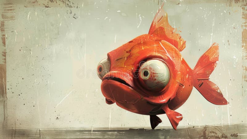 A Close Up of a Red Fish with Big Eyes and Teeth, AI Stock Image ...