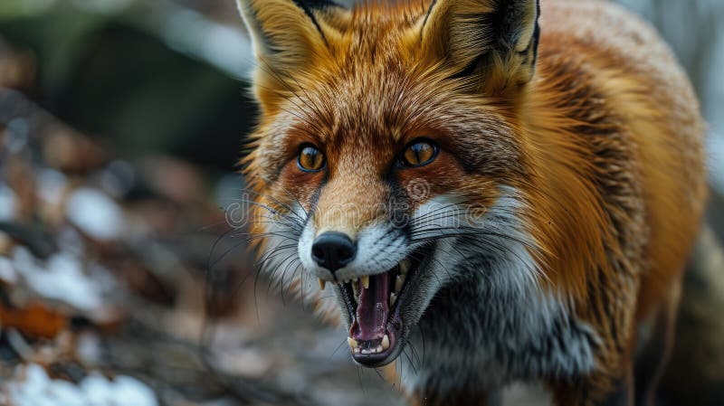 Close-up of a Red Fox, Animal Rabies Stock Illustration - Illustration ...