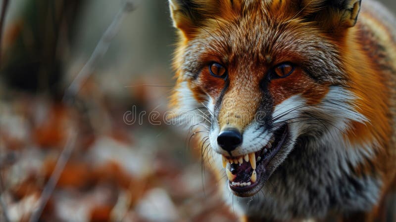 Close-up of a Red Fox, Animal Rabies Stock Illustration - Illustration ...
