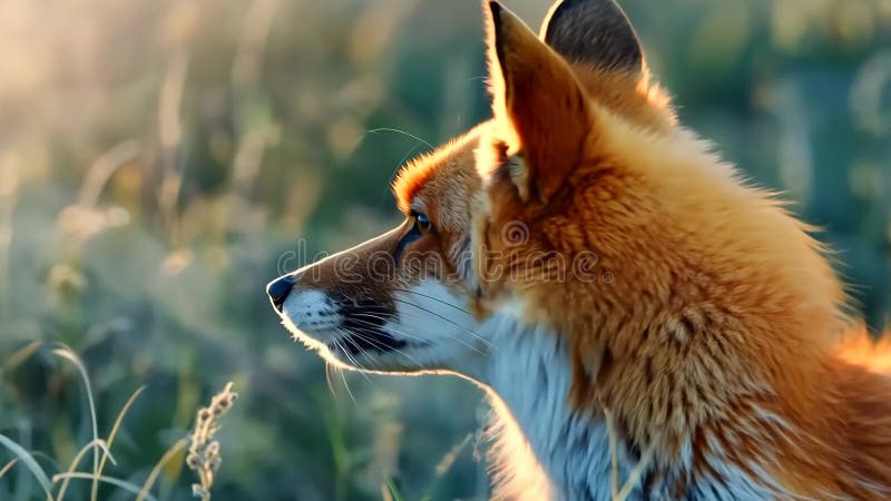A Close Up of a Red Fox in a Field of Tall Grass Stock Video - Video of ...