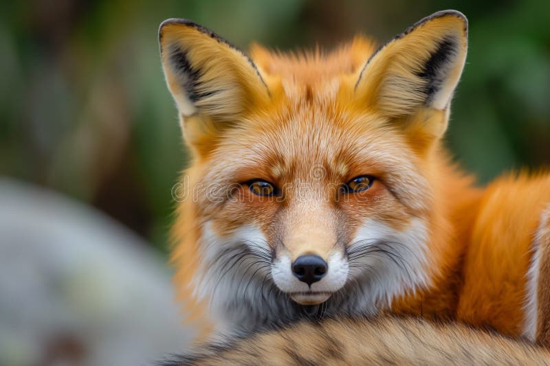 A Close-up of a Red Fox Looking at the Camera. Stock Image - Image of ...