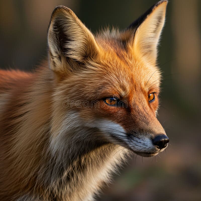 Close-up of a Red Fox with Rich, Reddish-orange Fur and White Accents ...