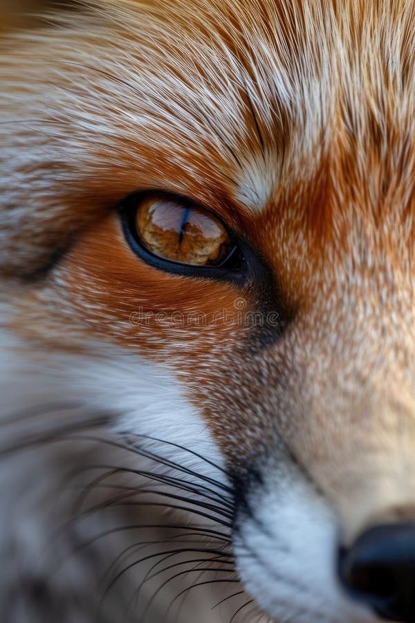 Close Up of Red Foxs Face stock illustration. Illustration of face ...