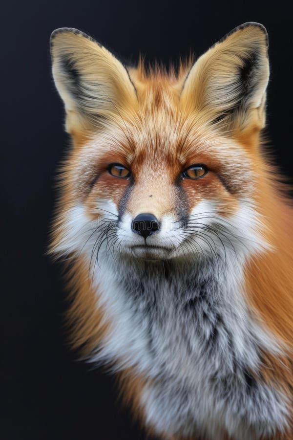 Close Up of a Red Foxs Face Stock Illustration - Illustration of face ...