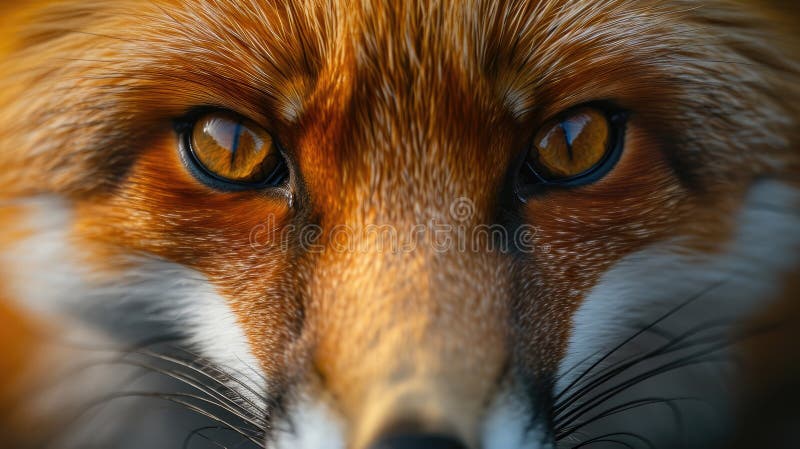 Close-Up of Red Foxs Face stock illustration. Illustration of stare ...