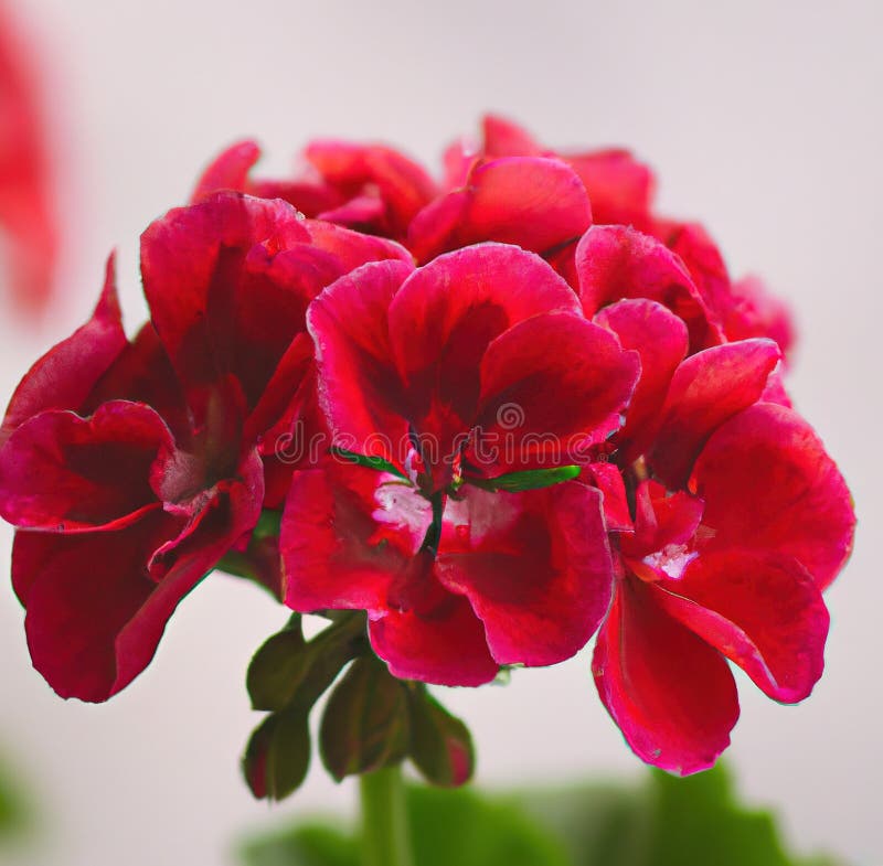 Close Up of Red Geraniums Created Using Generative Ai Technology Stock ...