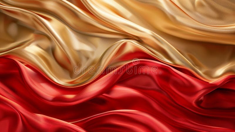 A Close Up of a Red and Gold Silk Fabric, AI Stock Image - Image of ...