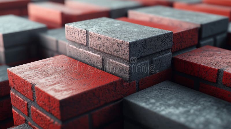 Close-up of Red and Grey Bricks, Arranged in an Alternating Pattern ...