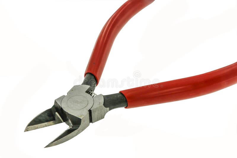 Close Up Red Handle Cutting Pliers Isolate Stock Photo - Image of hold ...