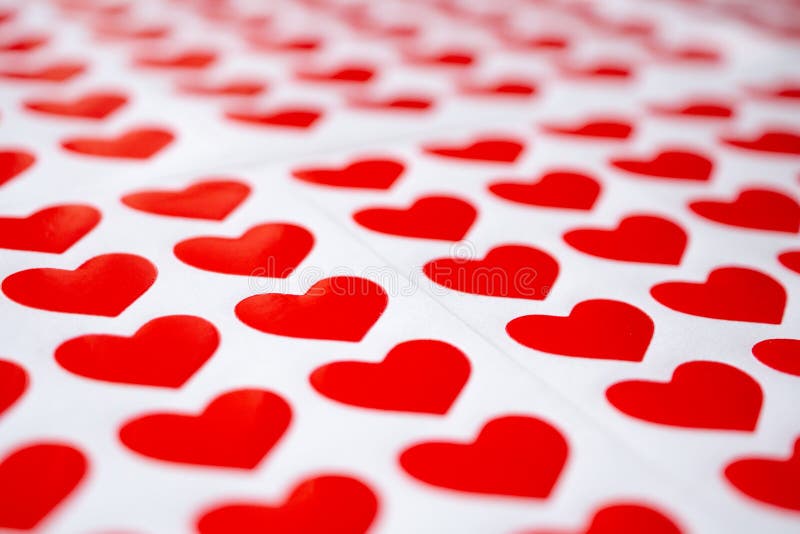 Close Up Red Heart Sticker on White Paper Stock Image - Image of curl ...