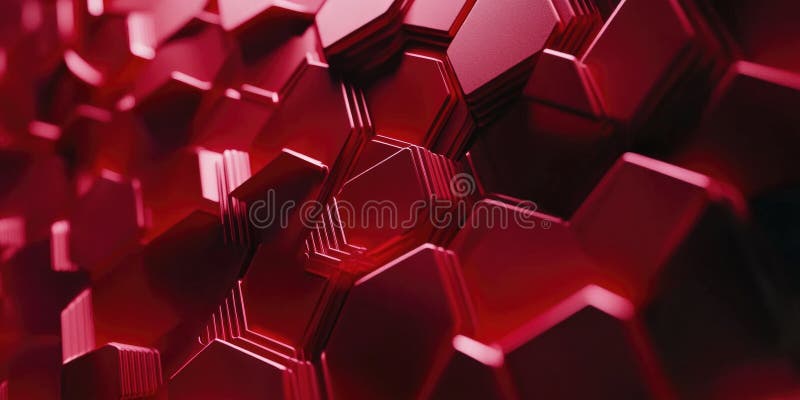 Close-up of red hexagons stock illustration. Illustration of design ...