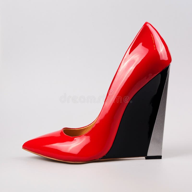 Close Up of Red High Heels on White Background Stock Image - Image of ...
