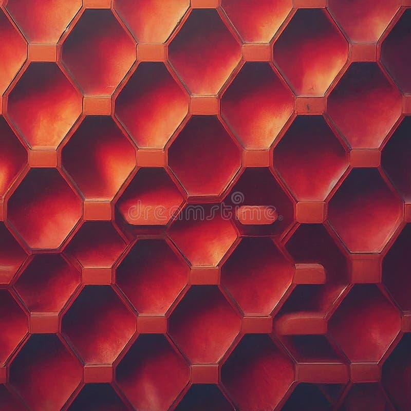 Close-Up of Red Honeycomb Pattern Stock Illustration - Illustration of ...