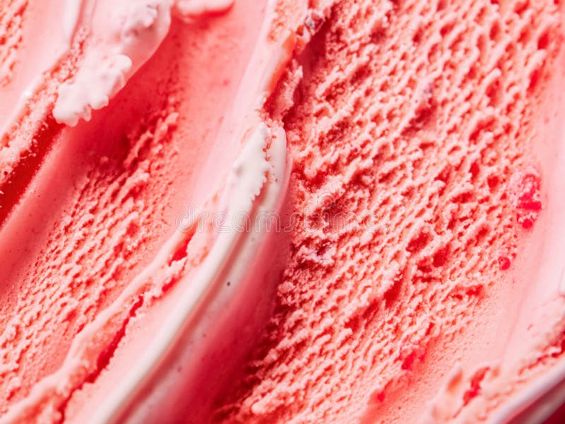 Close Up of Red Ice Cream Texture Stock Image - Image of strawberry ...