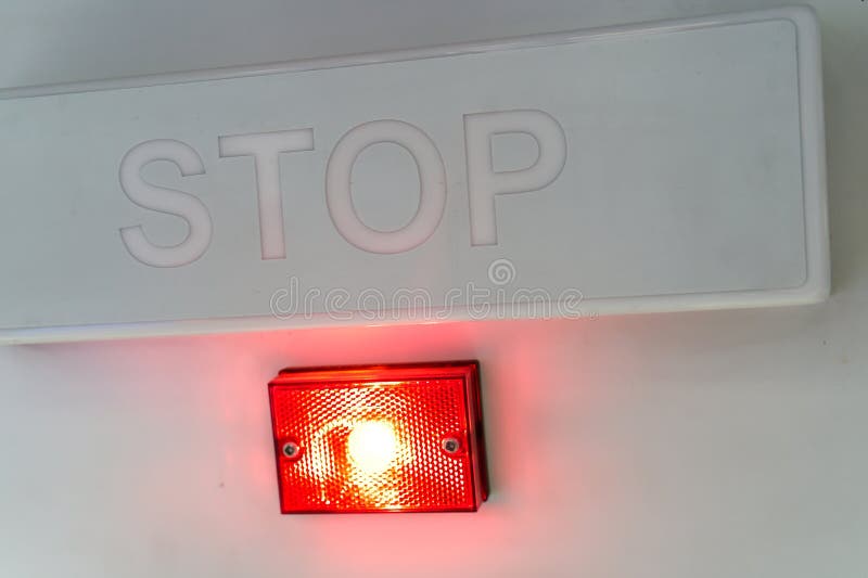 Illuminated Stop Request Sign Public Bus Stock Photos - Free & Royalty ...