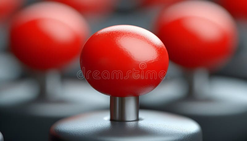Red Joystick Buttons stock illustration. Illustration of interaction ...