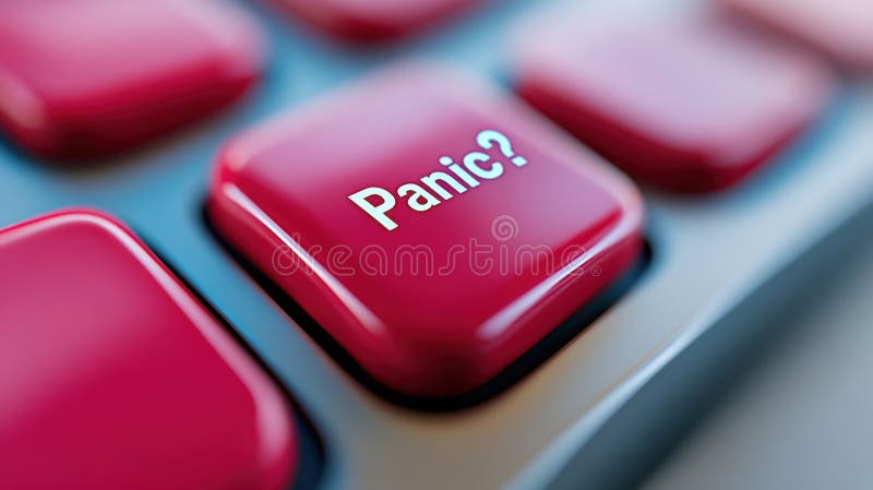 A Close Up of a Red Keyboard with the Word Panic on it, AI Stock Image ...