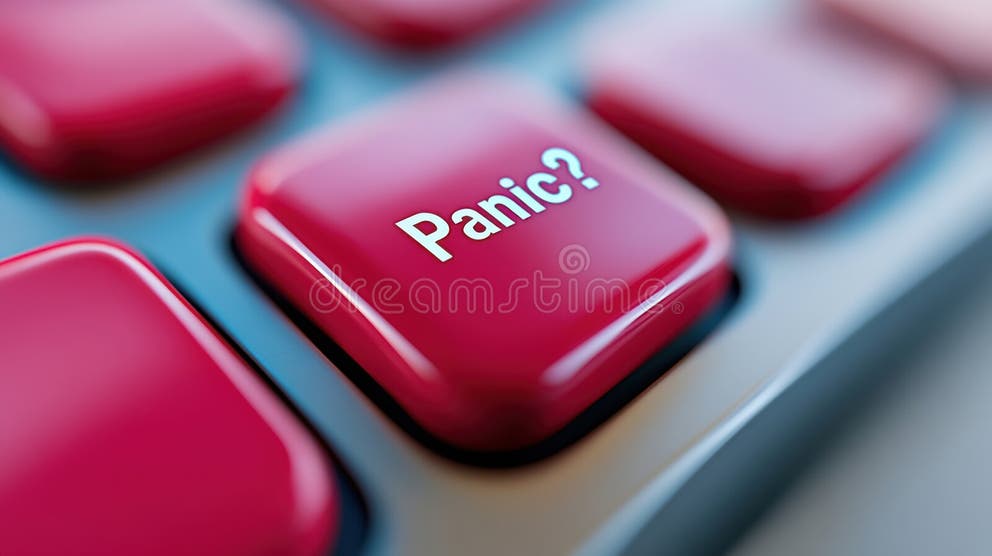 A Close Up of a Red Keyboard with the Word Panic on it, AI Stock Image ...