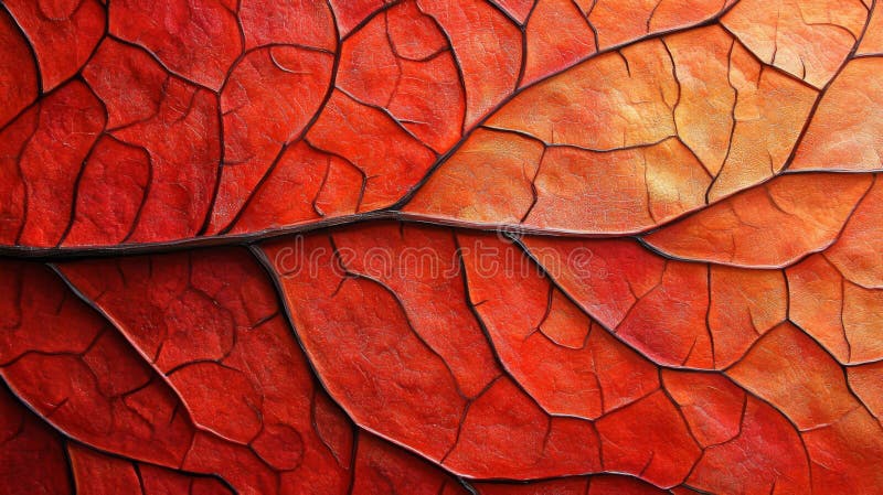 Close-up of Red Leaf Veins and Texture Stock Illustration ...