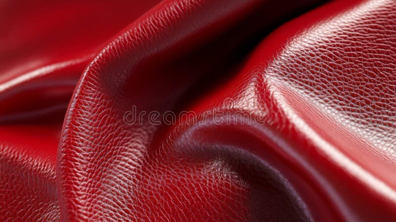 Close-up of Red Leather Texture with Wrinkles and Grain Stock ...