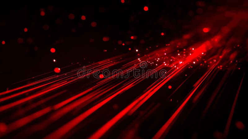 A Close Up of a Red Light Streaks on a Black Background Stock Image ...
