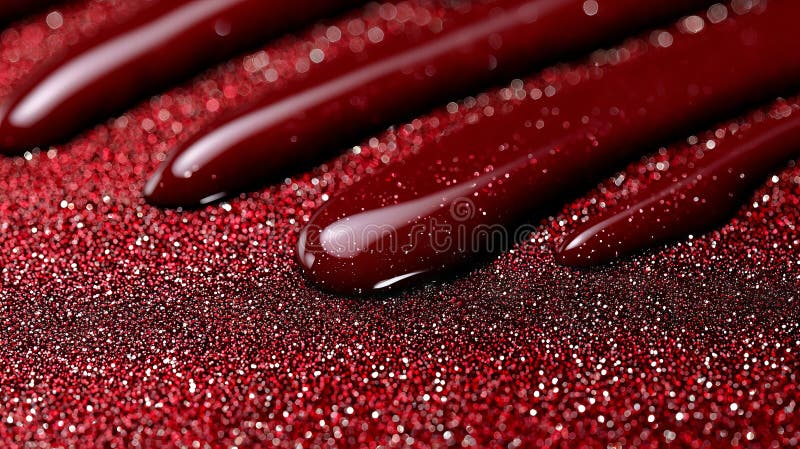 A Close Up of a Red Liquid Dripping Down a Red Surface Stock Image ...